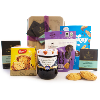 Fruit, Cake, and Tea Snack Box | Care Packages to Canada